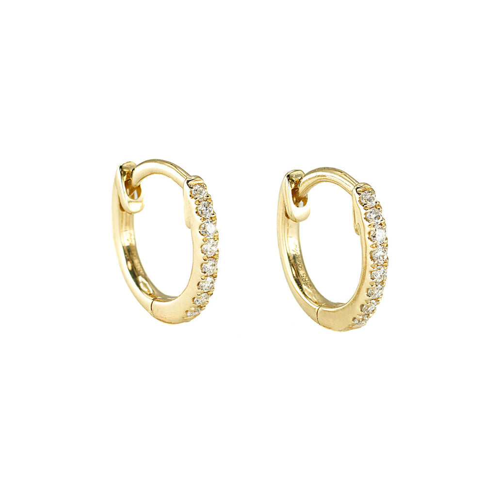 BentleyDiamond The Madison 14K Yellow Gold Mini Huggies
